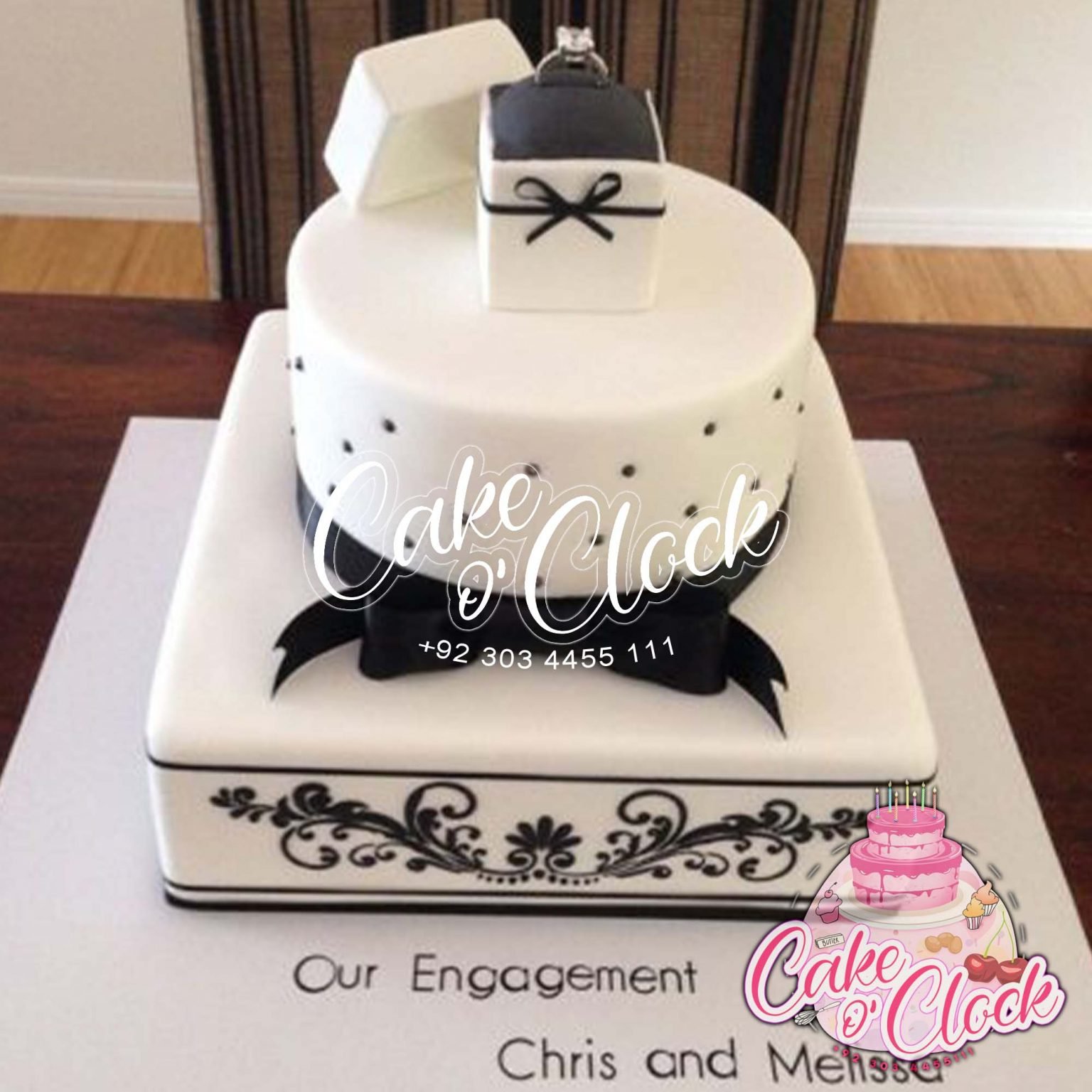 2 Tier Beautiful Engagement Cake - Magnum Cakes - Best Customize ...