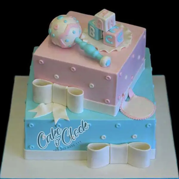 2 Tiered Baby Girl And Baby Boy Cake - Magnum Cakes - Best Customize ...